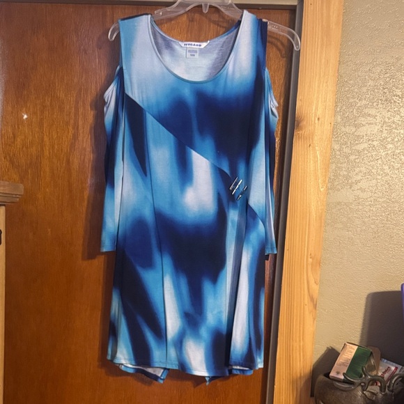 Nygard Collection | Tops | Chic Asymmetrical Blue And White Dress ...